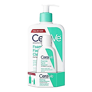 CeraVe Foaming Face Wash Face Cleanser for Normal to Oily Skin (3 oz & 16 oz set)
