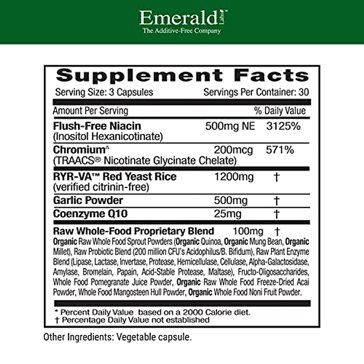 Emerald Labs Cholesterol Health - Featuring CoQ10, Flush-Free Niacin, RYR-VA, and Garlic for Heart and Circulatory Support - 90 Vegetable Capsules