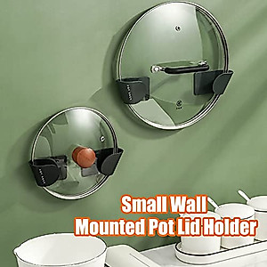 EUBUY Wall Mount Pot Lid Organizer, 1 Pair Adjustable Cabinet Door Organizer Wall Mount Pot Lid Holder Pot Hangers for Kitchen, Save More Space