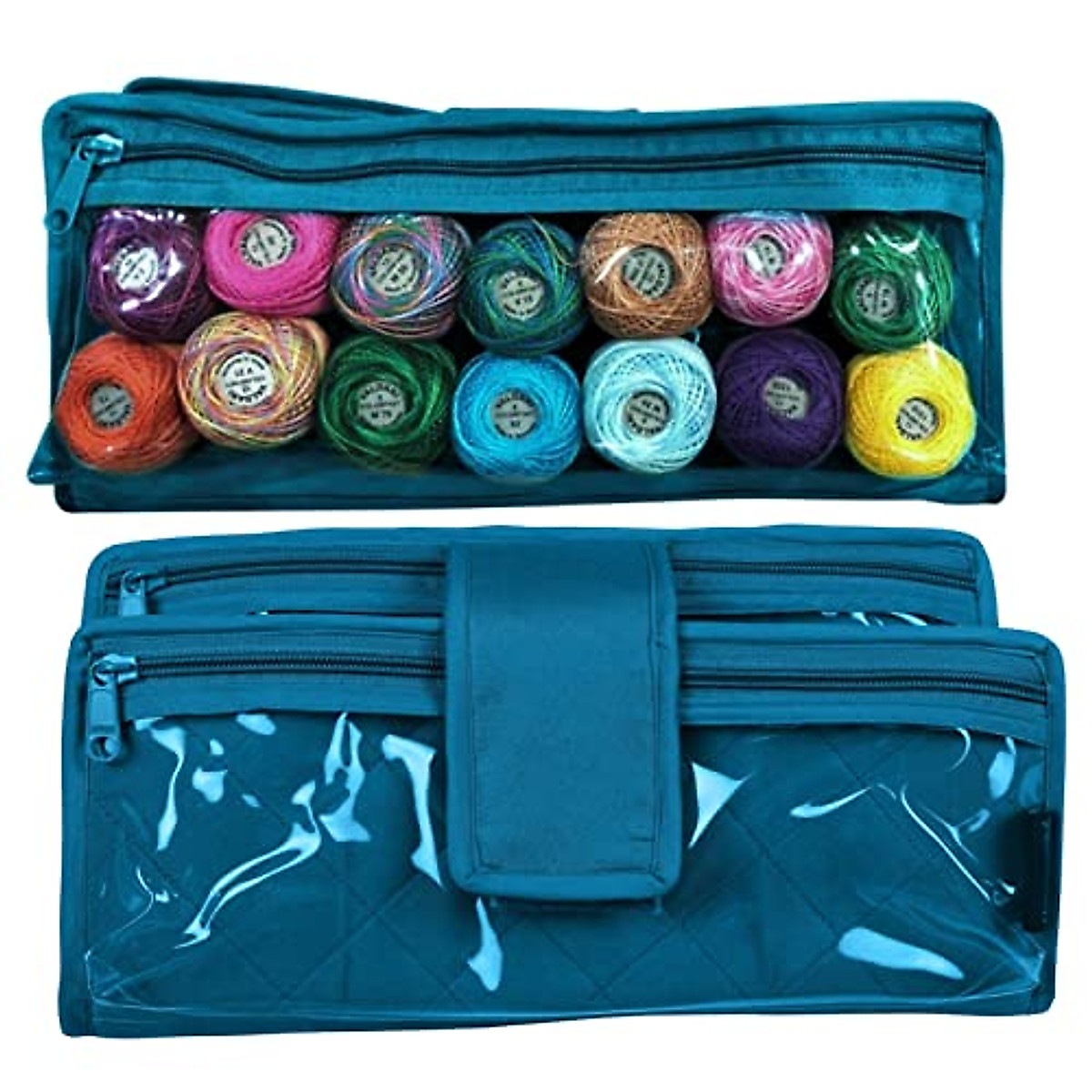 Yazzii Thread Organizer - Portable & Multipurpose - Thread Holder Organizer for Spools, Embroidery Floss, Sewing Supplies - Perfect for Classes, Groups, Travel & Retreats-Aqua
