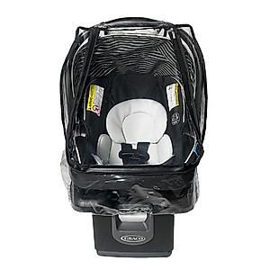 SASHA'S Rain and Wind Cover for Graco Snugride 35 Lite LX Infant Car Seat Clear Design, Maxium Coverage (Infant Carrier not Included)