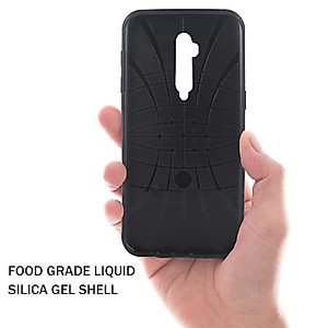 ELISORLI Compatible with Oppo Reno 2 case Rugged Thin Slim Cell Accessories Anti-Slip Fit Rubber TPU Mobile Phone Protection Full Body Silicone Soft Bumper Grip Cover for Reno2 2019 Women Men Black
