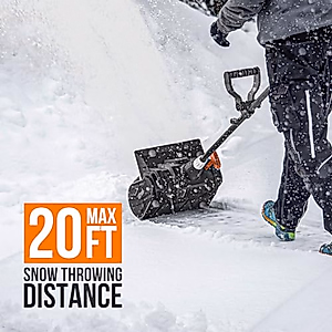 Litheli Cordless Brushless Snow Shovel, 40V(2x20V) 13-Inch Battery Powered Snow Blower, Electric Snow Thrower with Direction Bar & Auxiliary Handle (2 x 2.5Ah Battery Included)