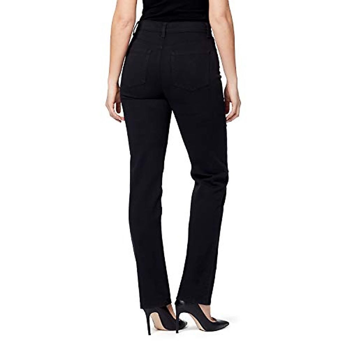 Gloria Vanderbilt Women's Amanda Classic High Rise Tapered Jean Standard, Black, 10 Long