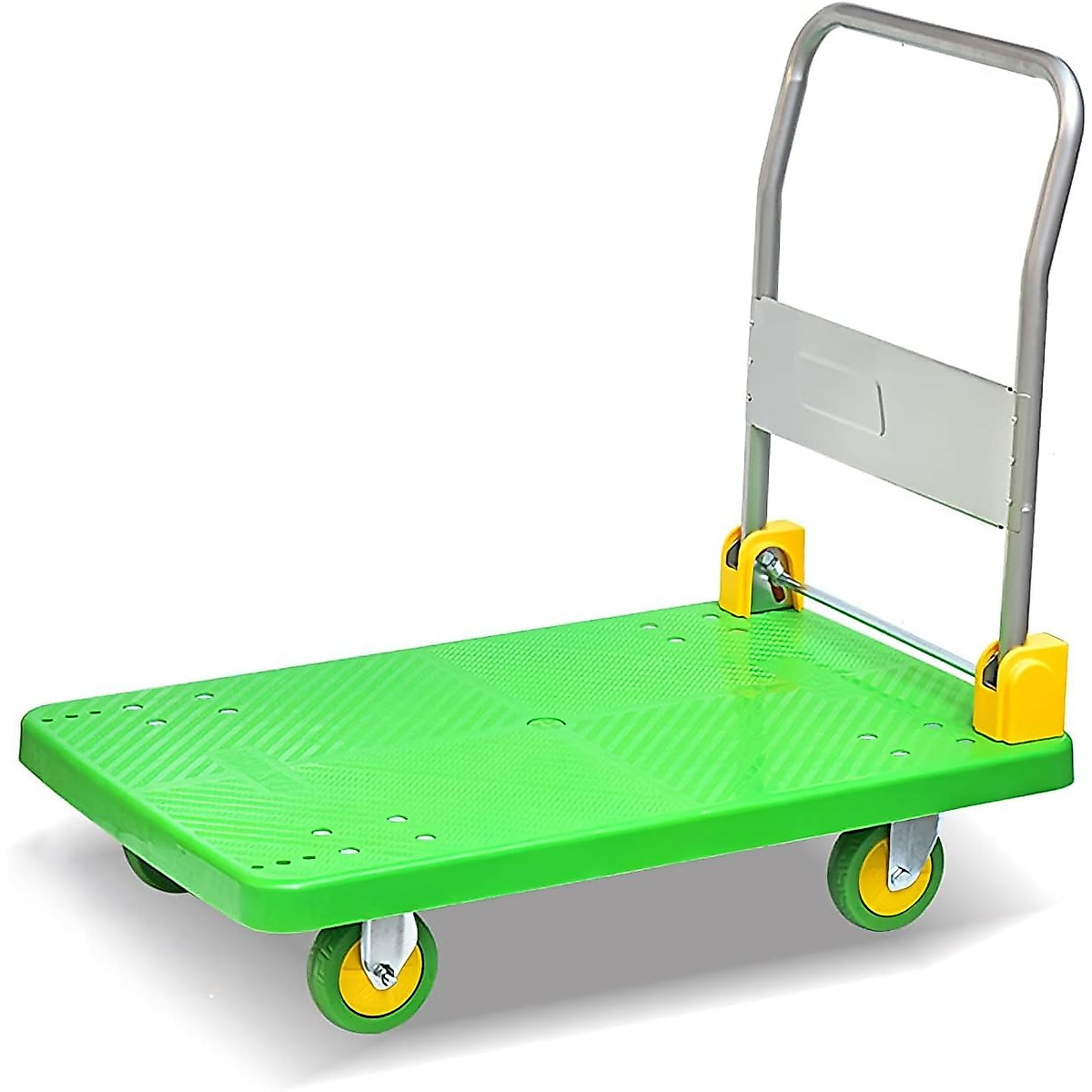 Platform Truck Platform Truck Metal Folding Push Cart Load 330lb - 660lb Moving Dolly Cart with 4 Wheel Flat Handtruck Green Flatbed Cart Reliable