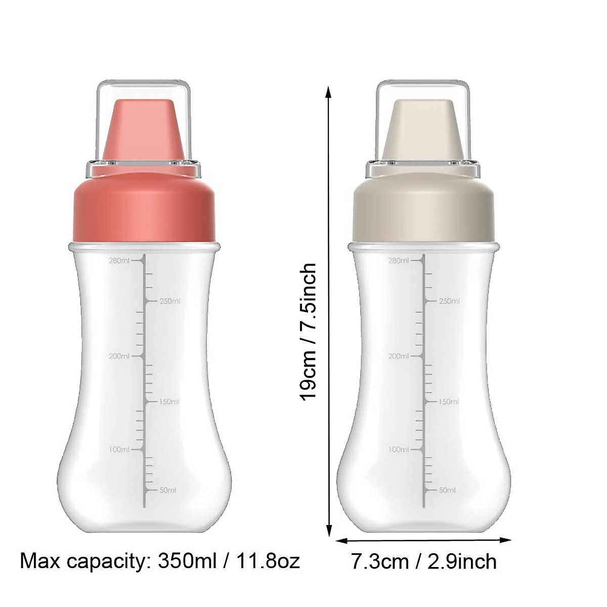 PROVIVID 2-Pack Porous Condiment Squeeze Bottles, Leak Proof Refillable Condiment Container with Lip, Salad Dressings,Top Dispensers for Ketchup Mustard Mayo Hot Sauces Oil Honey Syrup