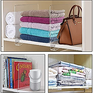 Whirlbliss Shelf Dividers- Shelf Dividers for Closet Organization- Clear Shelf Dividers for Closets-Acrylic Shelf Dividers- Closet Dividers for Shelves- Closet Shelf Divider for Bedroom-Kitchen-Office