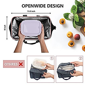 Lunch Box for Men, Insulated Lunch Bag Women, Personalized Reusable Lunch Tote Bag for Office Work, Leak-proof Adult Lunchbox Container Cooler Sack Handbag Case (Pink)