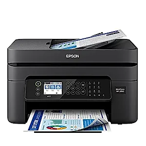 Epson Premium Workforce WF 28 Series All-in-One Color Inkjet Printer I Print Copy Scan Fax I Wireless I Mobile Printing I Auto 2-Sided Printing I 2.4" LCD I Up to 30-Sheet ADF (Renewed)