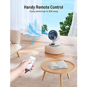 Mirdred Air Circulator Fan, 11 Inch Oscillating Table Fan with LED Display, 70ft Powerful Airflow, 120° Adjustable Tilt, 8H Timer, 3 Speeds, Quiet Desk Fan for Living Room, Office, Home