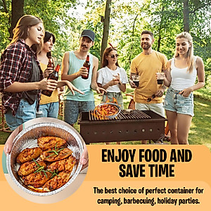 Fonteme Aluminum 7 Inch Round Foil Cake Pans with Plastic Lids – 50 Pack Pie Pans | BPA-Free, Freezer & Oven Safe,