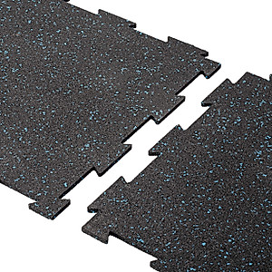 Genaflex Lite Rubber 8mm Interlocking Tiles for Gym Flooring, Exercise Equipment, Exercise Areas - 20" X 20" (Tan/Black, 100 Tiles - 270 Sq. Ft.)