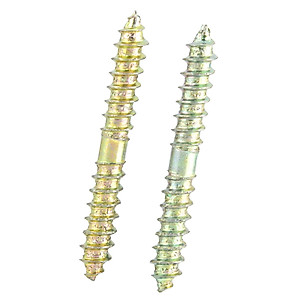 20pcs M5 40mm Dowel Screw Iron Double Ended Screw Zinc Plating Self-Tapping Thread Screw Wood to Wood Dowel Screw Connecting Wood