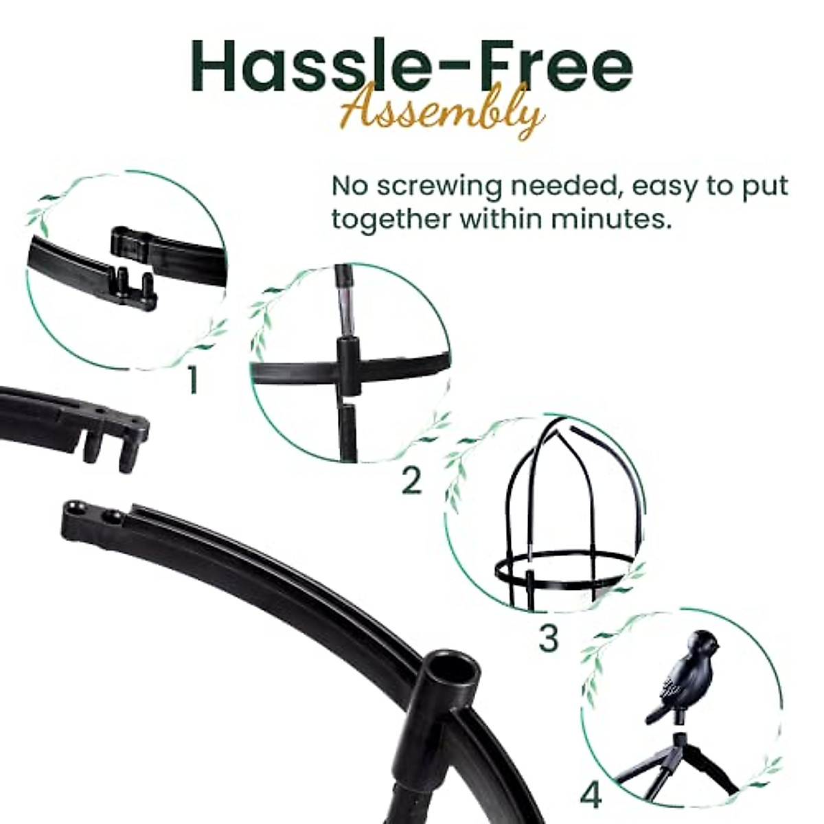 Idzo Metal Obelisk Trellis for Climbing Plants Outdoor 6ft, Rustproof Heavy Duty Steel Pipe with Plastic Coated for Garden Outdoor Potted Plant Support, Black Garden Trellis for Climbing Vine, 1pc