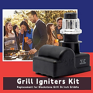 Dusledel Grill Igniters Kit Replacement for Blackstone Grill 36 Inch Griddle, Push Button Electronic Battery Igniters Replacement Spark Plug Kit with 4 Electrode