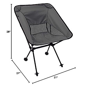 Travel Chair Joey Chair, Portable Chair for Outdoor Adventures, Compact, Foldable Chair with Quick Set-Up, Black