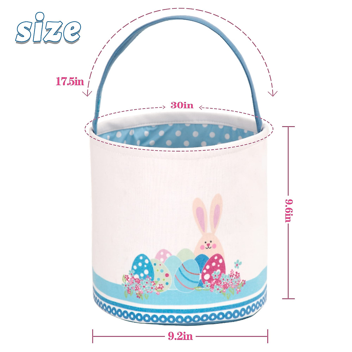 LessMo Easter Basket Easter Bunny Basket, Purple Cute Fluffy Bag with Foldable Ears, Plush Rabbit Tote Bags for Easter Egg Hunts Decorations Candy Gifts Storage