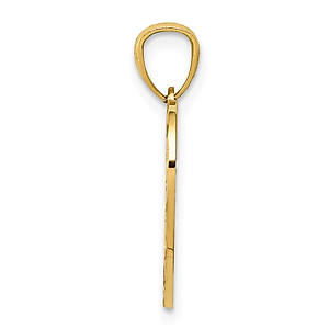 14k Yellow Gold Polished Sparkle Cut Daddys Little Girl Love Heart Pendant Necklace 18mm Jewelry for Women