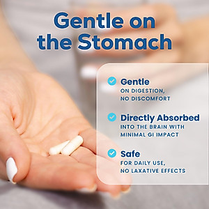 Magnesium L Threonate (Original Magtein Formula) - 2000 mg 100 Vegan Capsules Non-GMO Highly Absorptive Pure Supplement A Vitamin for Cognition Pills are Without Laxative Properties