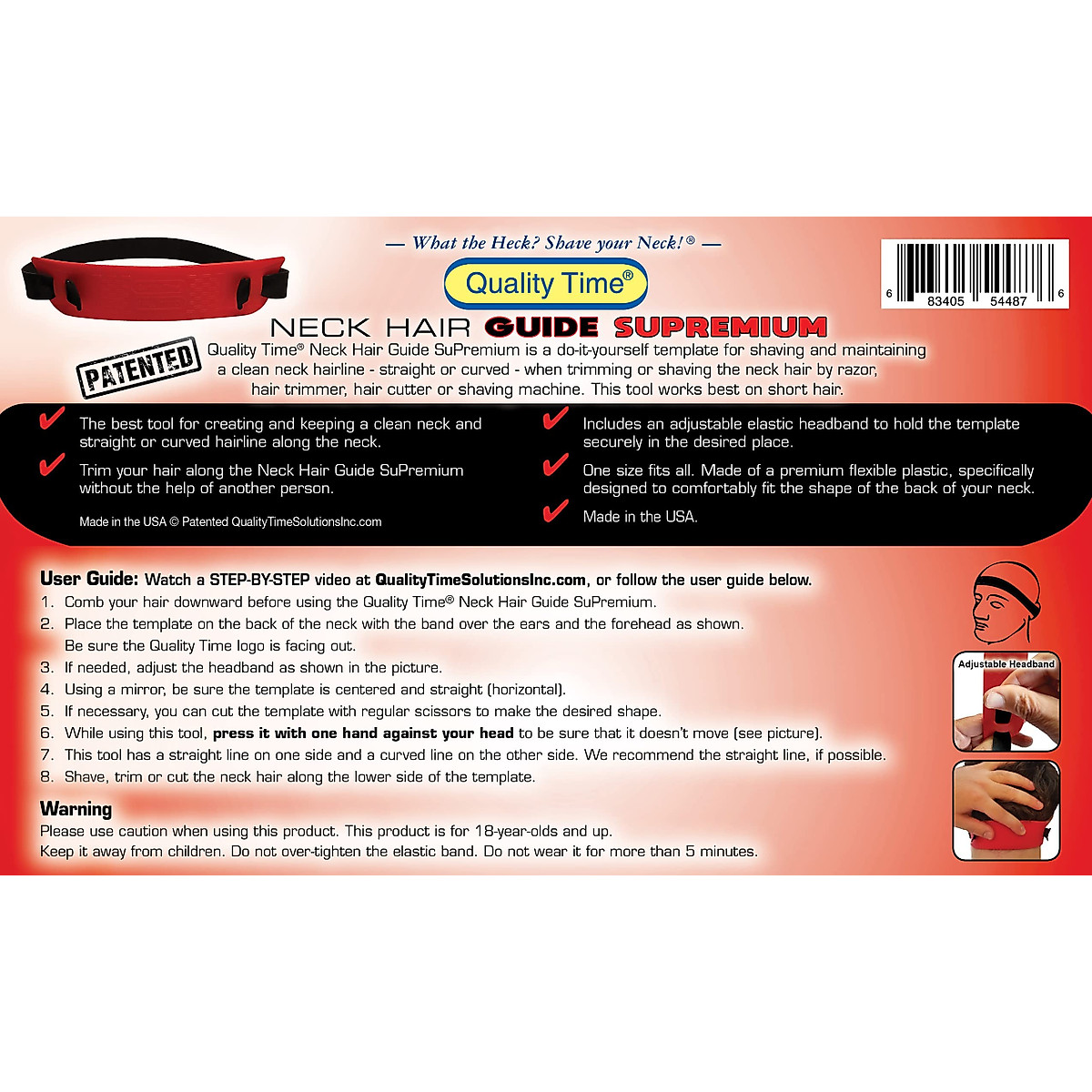 Quality Time Neck Hair Guide SuPremium - A Neckline Template for ...