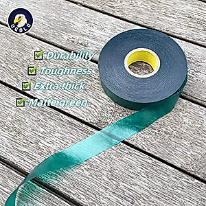 Ugold 8 mil Extra Thick 150 Feet x 1'' Stretch Plant Tie Tape, Garden Tie Tape for Planting and Grafting, Plant Ribbon for Tomatoes, Grapes and Trees, Green Tie Tape, Garden Stake for Vinyard