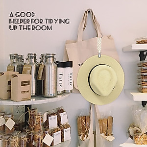 MEIXINZHI 3Pcs Cotton Hat Clip for Travel, Knitting Travel Hat Clip for Bag Backpack Luggage, Travel Hat Clip for Women (Off White)