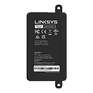 Linksys Gigabit Power Over Ethernet Plus Injector, 30W PoE+ Power Network Reaches Distances Up To 328 ft. (100M), LAPPI30W Black