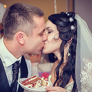 40 Pieces Bridal Hair Pins, Clips and Barrettes with Crystal Pearl Flowers, Women's Proms Hair Jewelry Accessories, Gift Stocking Stuffers for Girls