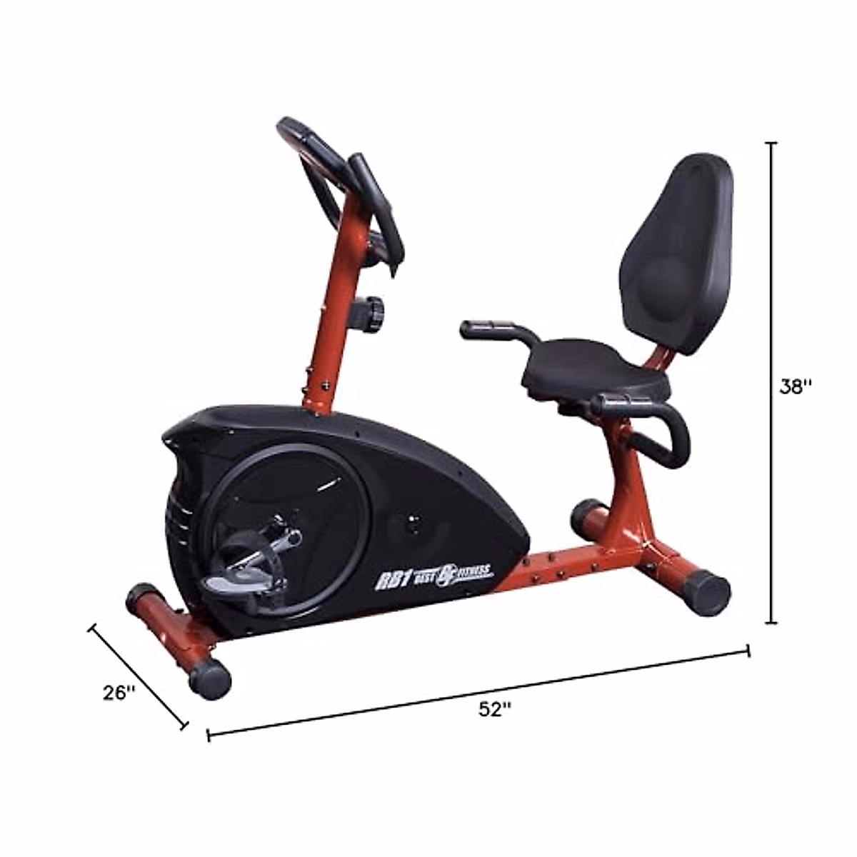 Body-Solid Best Fitness (BFRB1) Recumbent Exercise Bike for Home - Indoor Workout Stationary Bike with LCD Display & Adjustable Magnetic Resistance