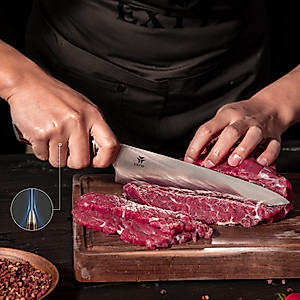 EXTTE Chef Knife 8 Inch, Professional Sharp Kitchen Knife, High Carbon German Stainless Steel Chef's Knives for Cooking, Rust Resistant with Ergonomic Pakkawood Full Tang Handle