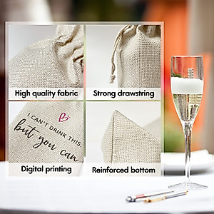 Baby Announcement Wine Gift Bags - Gift for Pregnancy Announcement, Grandparents, Friend Aunt Uncle - Reusable Burlap With Drawstring Gift Bag (5.5"x 13.5")-1 Pcs/jiu048