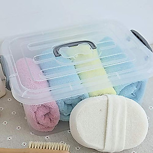 Kekow 2-Pack Clear Storage Latch Box, Plastic Containers with Lids, 8 L