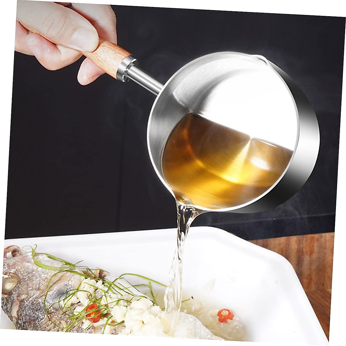 BIUDECO Oil Pan Babish Cookware Sauce Pot Soup Pan Mini Pan Chocolate Heating Pot Candy Kettle Stovetop Sauce Pitcher Coffee Candle Dosa Casserole Stainless Steel Baby Butter