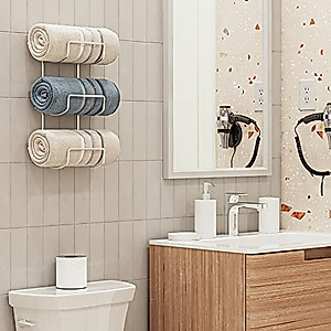 Wallniture Boto Bathroom Towel Rack Wall Mounted Bathroom Organizer, Bath Towel & Hand Towel Holder, 3 Sectional Bathroom Storage Rack Chrome Straight Shape