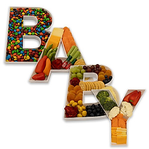 10" Reusable Plastic Box Form Tray Display for Treats, Charcuterie, Cake Pop, Candy, Charcuterie Box, Custom Charcuterie Letters Fillable - Reusable Letter Box - (White Plastic, A)