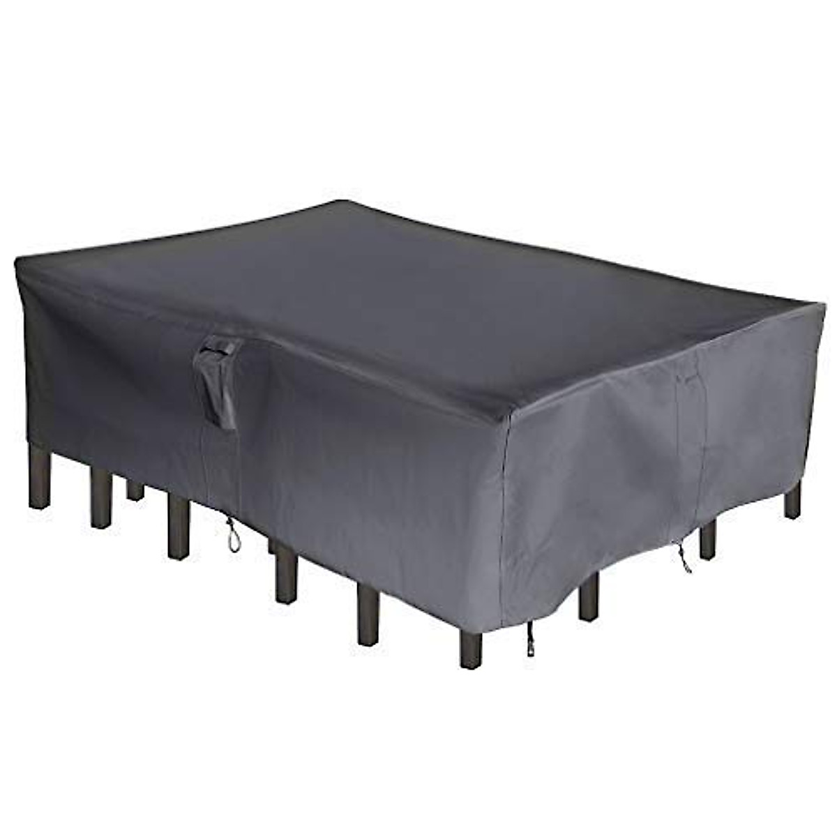 Sunrain Rectangular Patio Furniture Set Covers 600D Oxford Fabric Waterproof UV Protection Outdoor Table and Chair Cover, 108" Lx82 Wx23 H