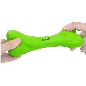 CHIWAVA 7.1" Rubber Bone Dental Dog Toy Solid Bones Teeth Cleaning for Medium Large Dogs Color Green