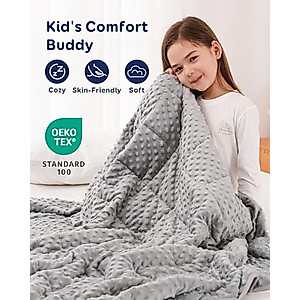 Kivik Weighted Blanket 3lbs, Small Minky Dotted Blankets, Soft Heavy Blanket Throw, Machine Washable, 36 x 48 Inches Grey