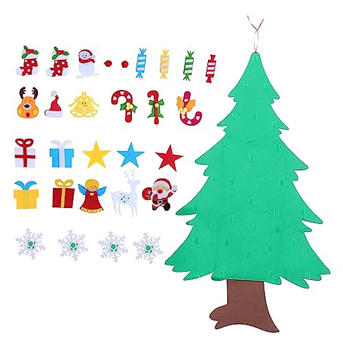 FONDOTIN 1 Set Felt Christmas Tree Christmas Decor Wall Hanging Decor Felt Xmas Tree Set Felt Christmas Ornaments Toddler Christmas Tree Xmas Wall Decoration Felt Decor Tree