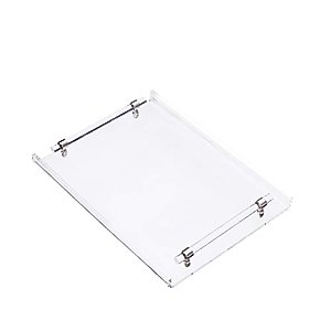 Artmaze Acrylic Tray, Breakfast Tray Serving Tray,with Acrylic Handles，Tray-Decorative,for Coffee Table Kitchen,16x12x2 inch…