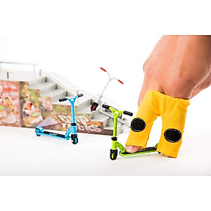 Grip and Tricks - Funbox Fingerboard Park (Stairs Fingerboard Rails) with 1 Finger Skate 8 Extra Mini Fingerboards Wheels and 1 Mini Skateboard Tool - Finger Toy Set 11”x4.5”x4” for 6+ Years Old Kid