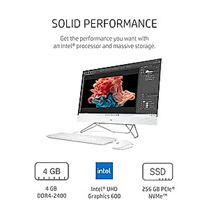 HP 23.8” All-in-One Desktop PC, Intel Celeron Processor J4025, 4 GB RAM, 256 GB SSD, Full HD Micro-Edge Touchscreen, Windows 11 Home, 720p Privacy Webcam, Wi-Fi and Bluetooth Combo (24-cb0110, 2022)
