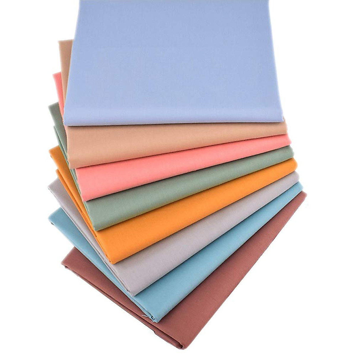 ZGXY Fabric, 8 pcs/lot Fat Quarter Fabric Bundles Top Cotton 20" x 20" (50cm x 50cm) Quilting Cotton Craft Fabric, Pre-Cut Squares Sheets for Patchwork Sewing Quilting Crafting, Bright Solid Color