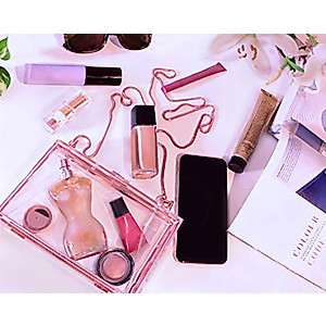 STEVENS PARRA Clear Clutch Purse for Women, use this Transparent Acrylic Bag as a Crossbody/Handbag. Gift Box Included. Small (ROSE GOLD)