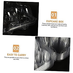 NOLITOY 30 Pcs Four Piece Cake Box Cupcake Carrier Muffin Gifts Carriers Cupcake Transport Container Plastic Food Containers Egg Tart Container The Pet Clamshell Household Dessert