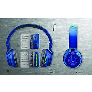 eKids Wireless Bluetooth Kids Headphones with Microphone, Portable Volume Reduced to Protect Hearing Rechargeable Battery, Adjustable Kids Headband for School Home or Travel Blue﻿