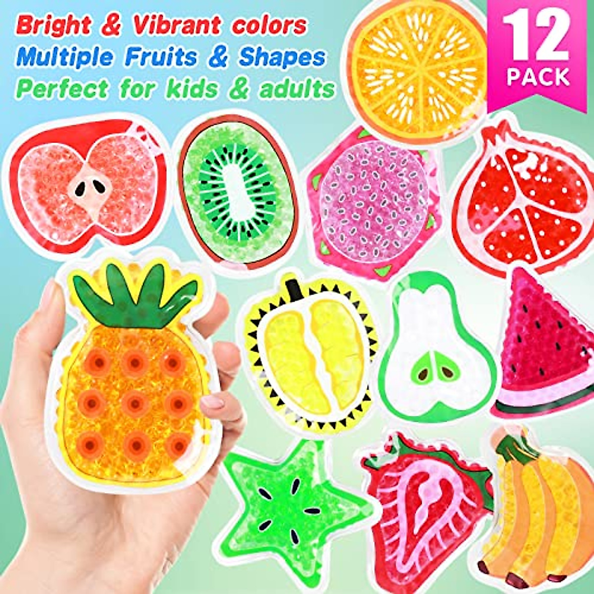 Easter Basket Stocking Stuffers Water Beads Sensory Toys for Kids - Fruit Bean Bags Stress Relief Sensory Toys for Autistic Children, Classroom Toy and Preschool Learning Activity, Calming Toys