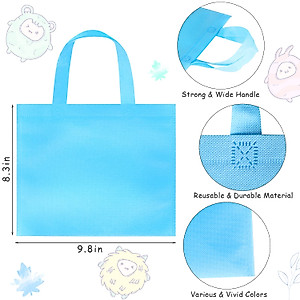 GITMIWS 30 Pack Non Woven Party Favor Bags, 9.8'' Small Reusable Kids Tote Bags with Handles, Rainbow Party Favor Goodie Bags for Kids Birthday