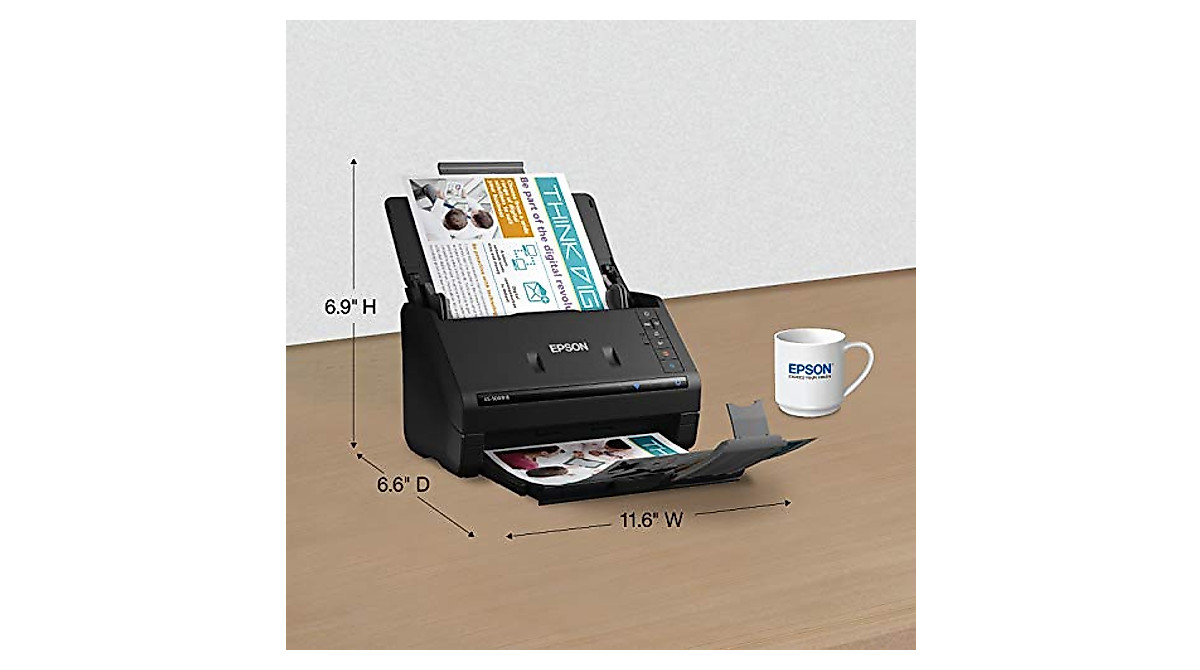 Epson ES-500W II Wireless Duplex Scanner | Fast ADF for PC/Mac