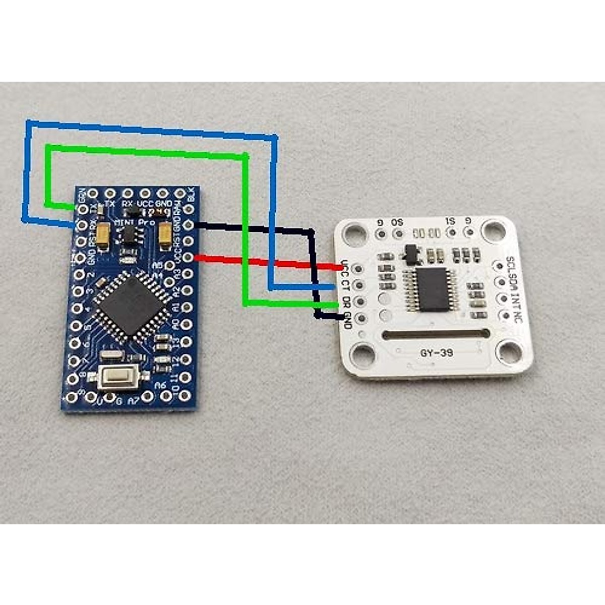 HiLetgo GY-39 Light Intensity Temperature Humidity Atmospheric Pressure Sensor 4 in One Integrated Sensor Module with Chip LTR308ALS+SPL06+SHTC3